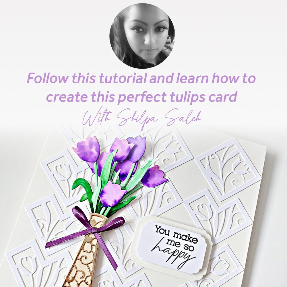 Follow this tutorial and learn how to create this perfect tulips card ...