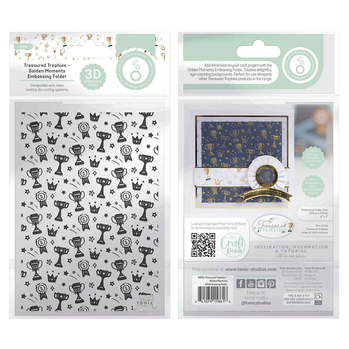 Treasured Trophies Golden Moments 3D Embossing Folder – Tonic Studios USA