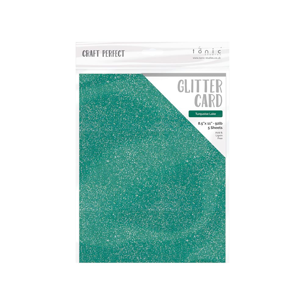 8.5x11 Turquoise Lake Glitter Cardstock, 5 pack - Craft Perfect – Tonic ...