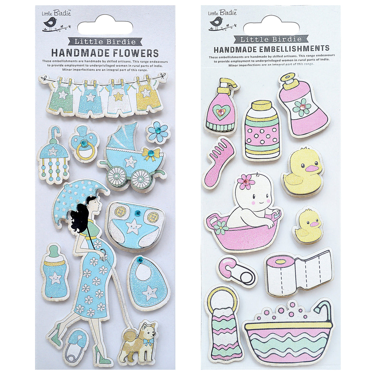 Baby Themed Embellishment Stickers from Little Birdie – Tonic Studios USA