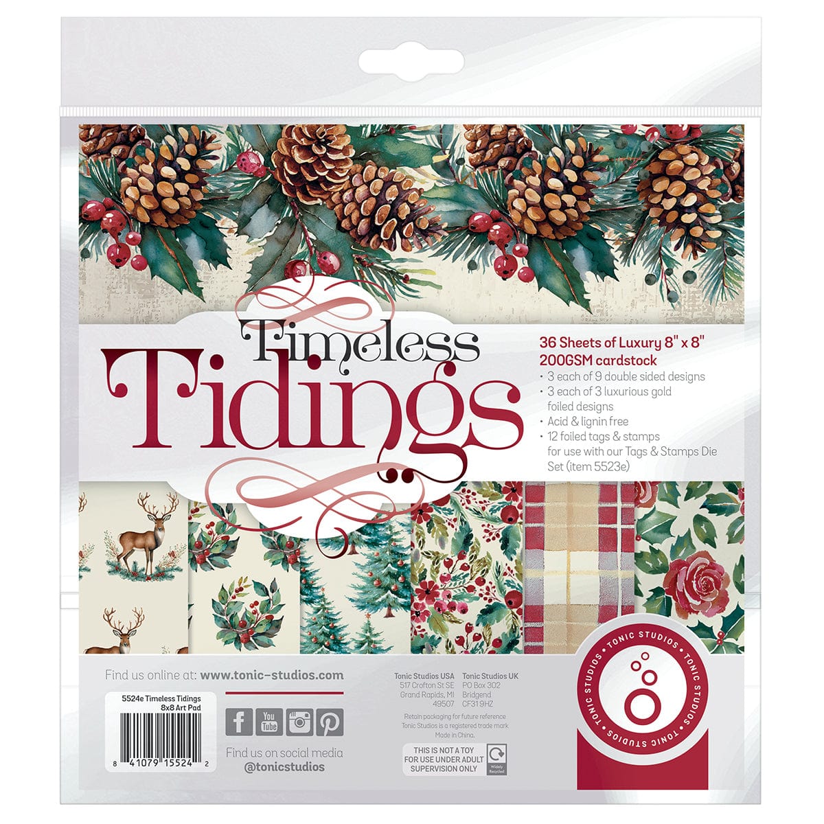 Tonic Studios Timeless Tidings 8" x 8" Art Pad - 5524e – Tonic Studios USA