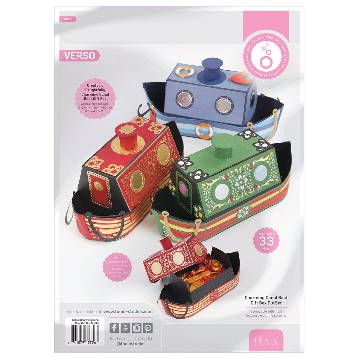 Charming Canal Boat Gift Box Showcase Die Set – Tonic Studios USA