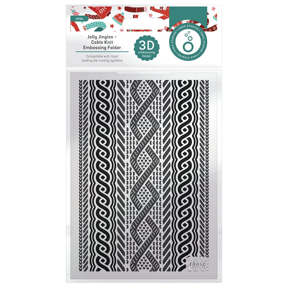 Jolly Jingles Cable Knit 3D Embossing Folder – Tonic Studios USA
