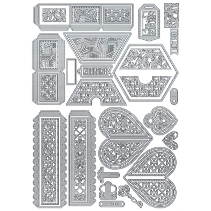 Heart & Hexagon Split Box Die Set - 5220e – Tonic Studios USA